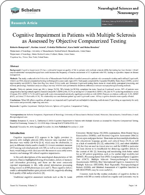 Cognivue Clinical Data : Cognivue